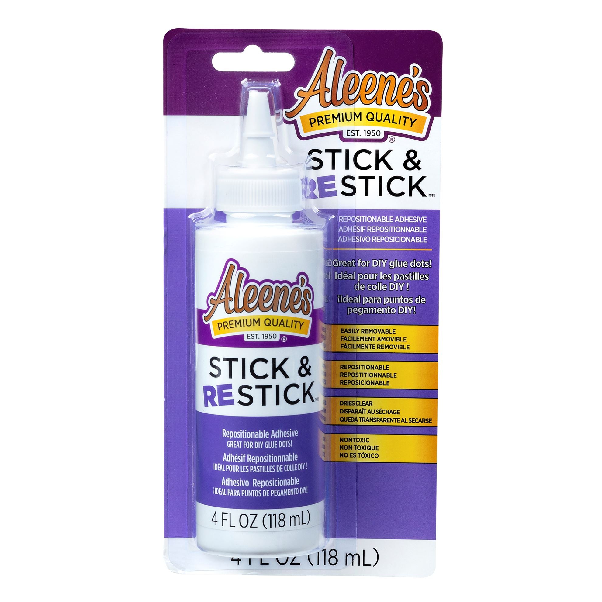 Aleene's Stick & Restick Repositionable Temporary Adhesive 4 fl. oz.